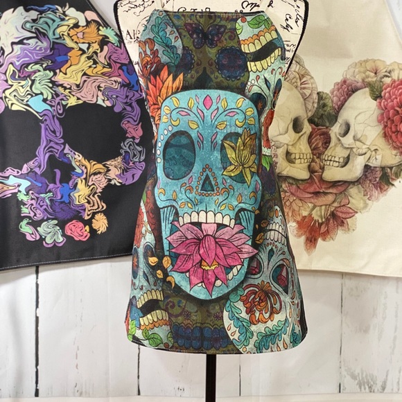 Kitchen | Apron Watercolor Colorful Skull Punk Goth Crafts | Poshmark